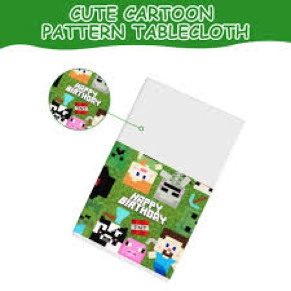 Other | Happy Birthday Minecraft Pattern Tablecloth | Poshmark
